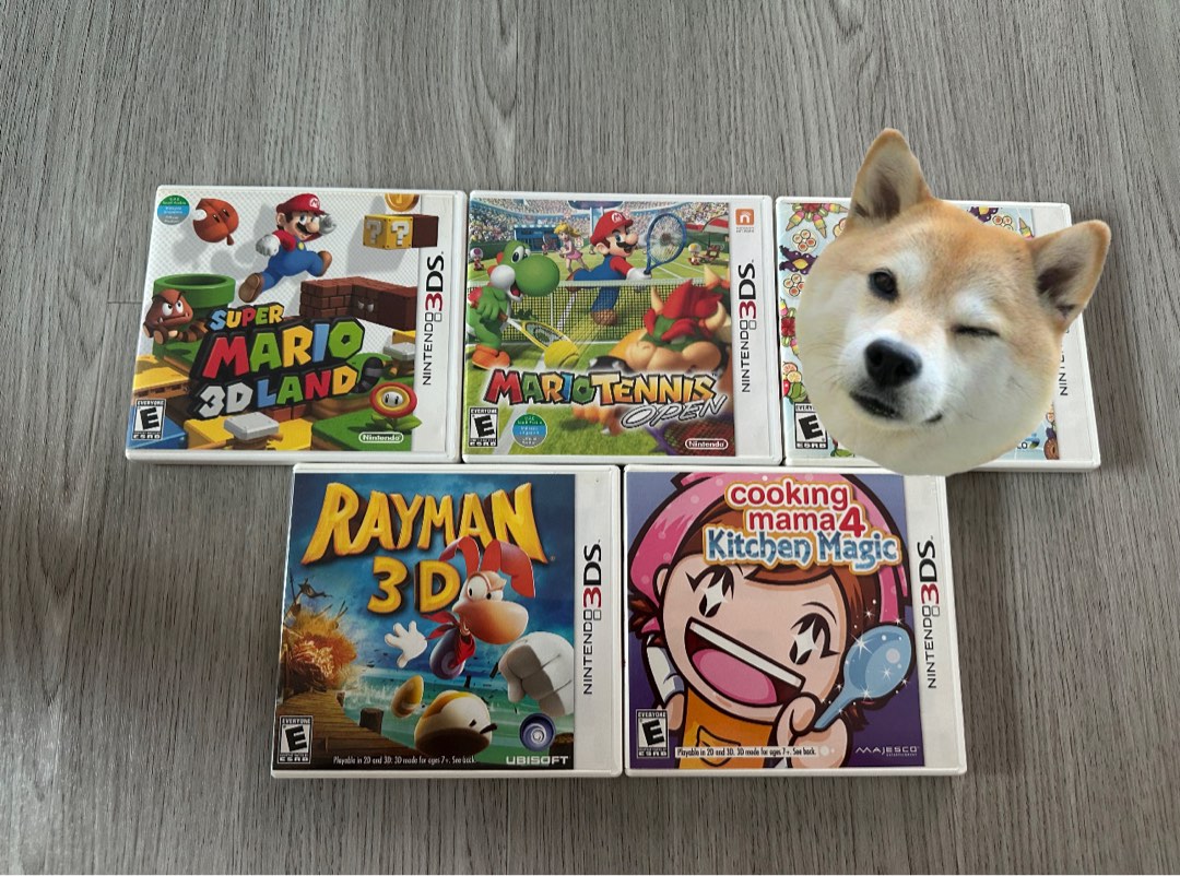 3DS nintendo games - Super mario 3D land , Mario tennis open , Rayman ...