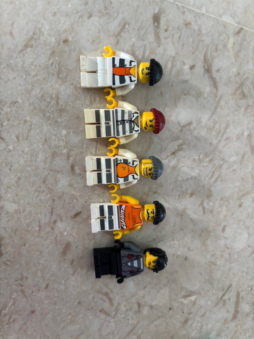 5 LEGO Prison Minifigures, Hobbies & Toys, Toys & Games on Carousell
