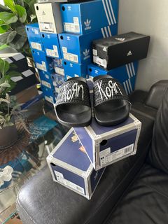 adilette x korn, Men's Fashion, Footwear, Flipflops and Slides on Carousell