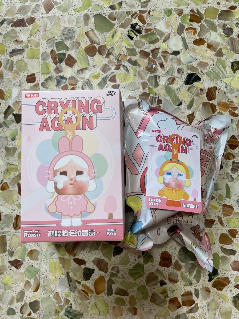 (BNIF) Pop Mart Crybaby Crying Again Series Plush - Duck You, Hobbies ...