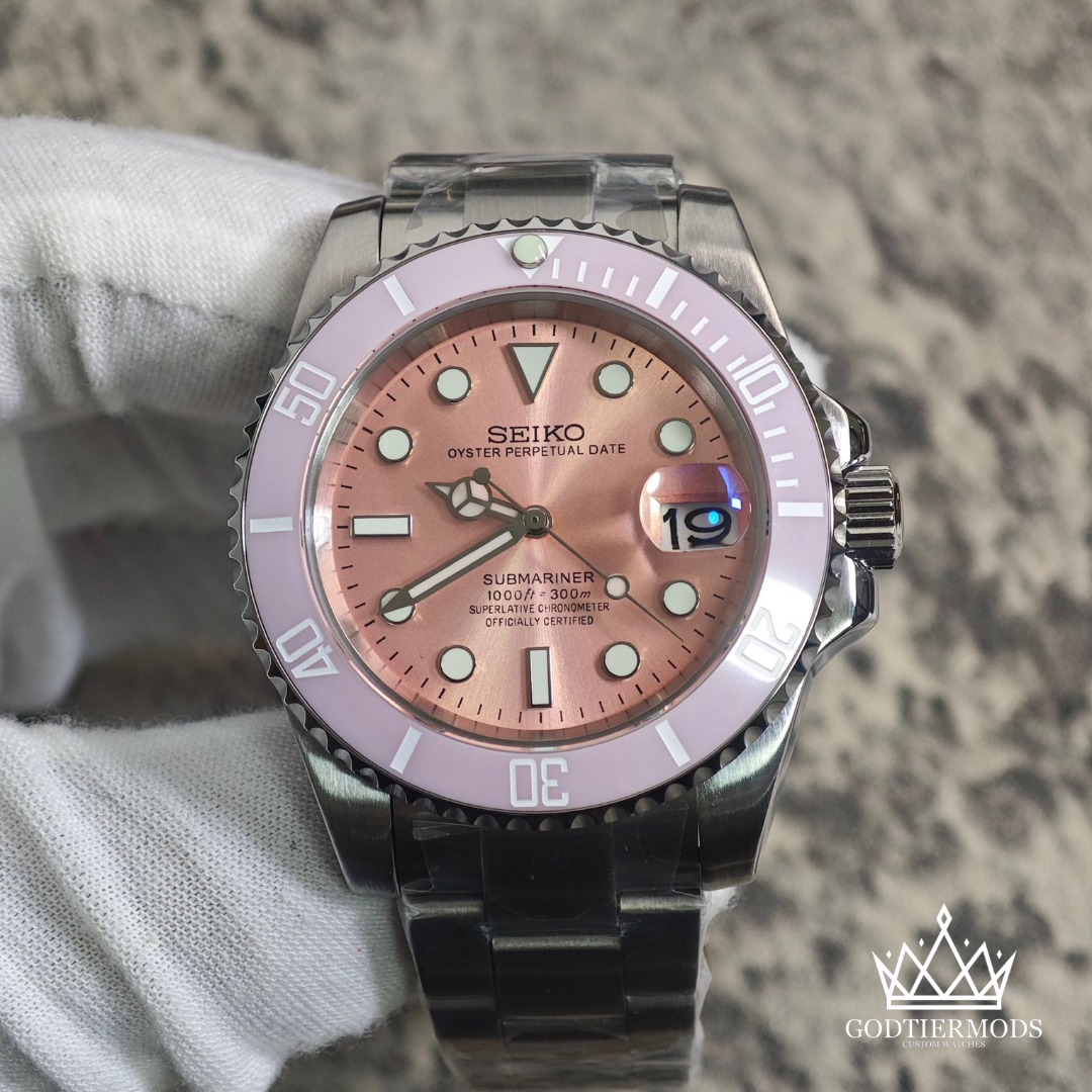 [BUILD] Seiko Mod Pink | Sakura Submariner | Pink Bezel / Dial, Women's ...