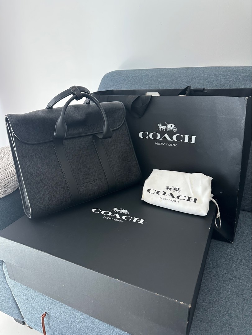 COACH Gotham Portfolio Leather Briefcase, Men's Fashion, Bags ...