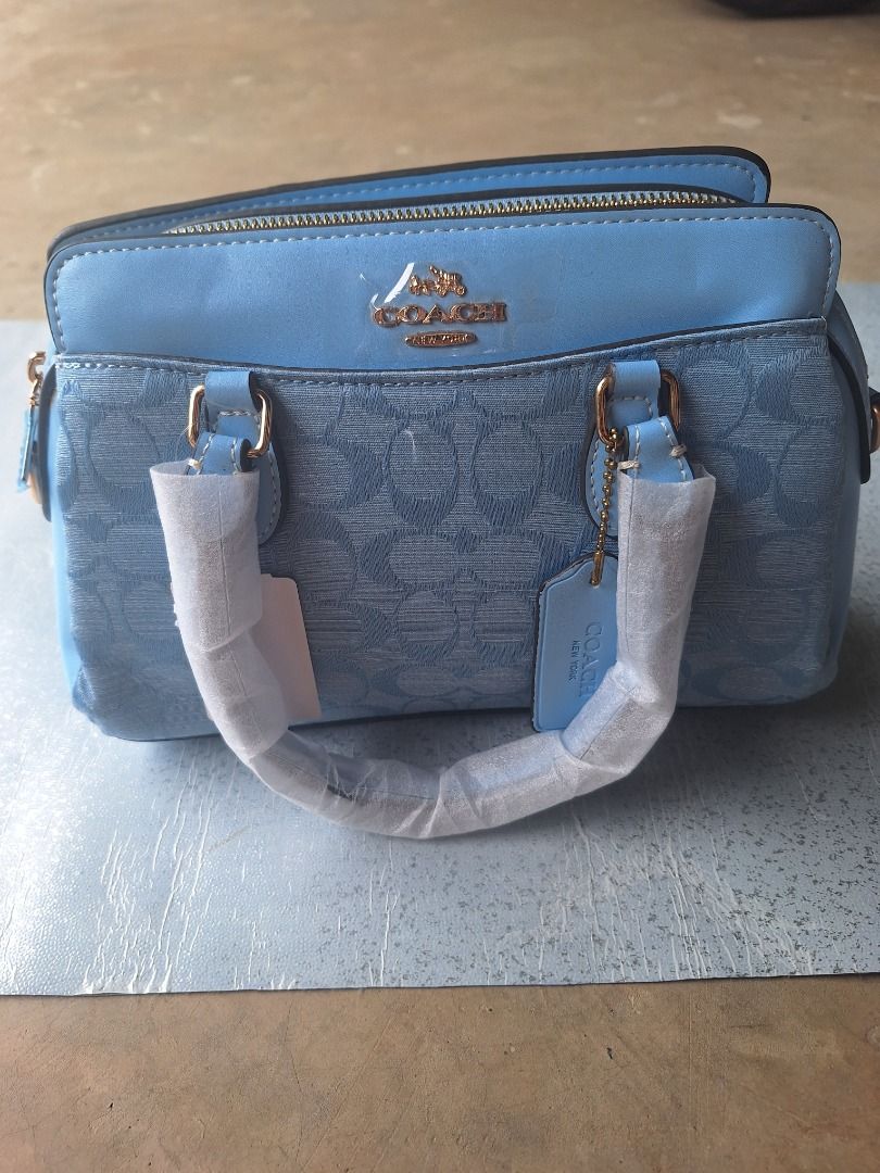 COACH Sky Blue 2-Way Bag (CLASS A), Luxury, Bags & Wallets on Carousell