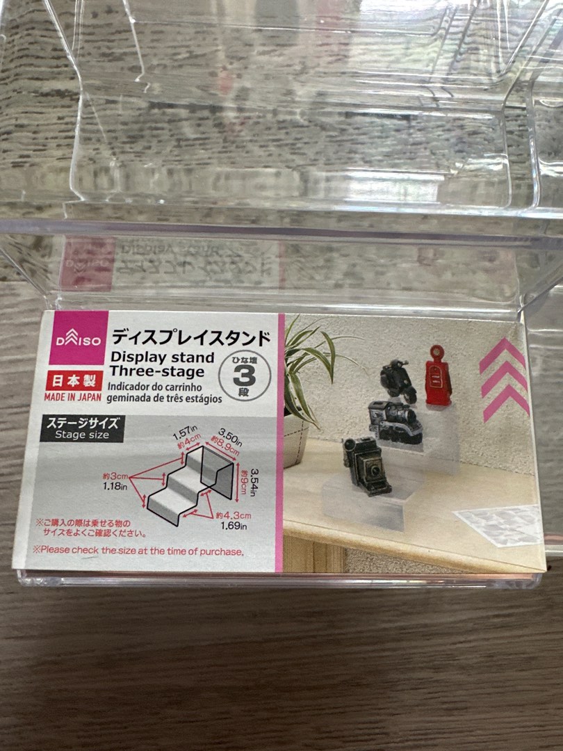 Daiso Display Stand Three-Stage Acrylic, Hobbies & Toys, Stationery ...
