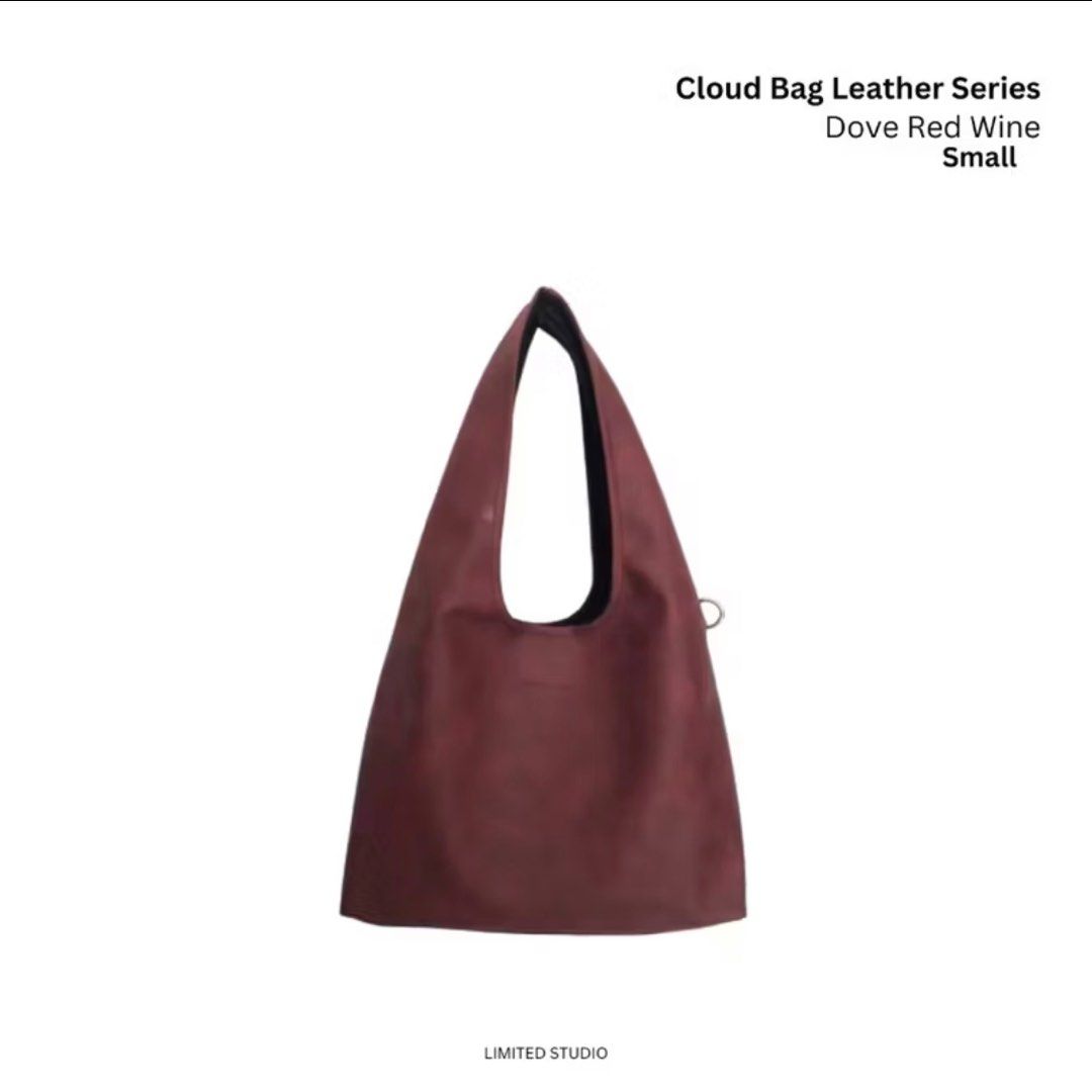 Limited Studio Cloud Bag Leather Series | Dove Red Wine Small Totebag ...