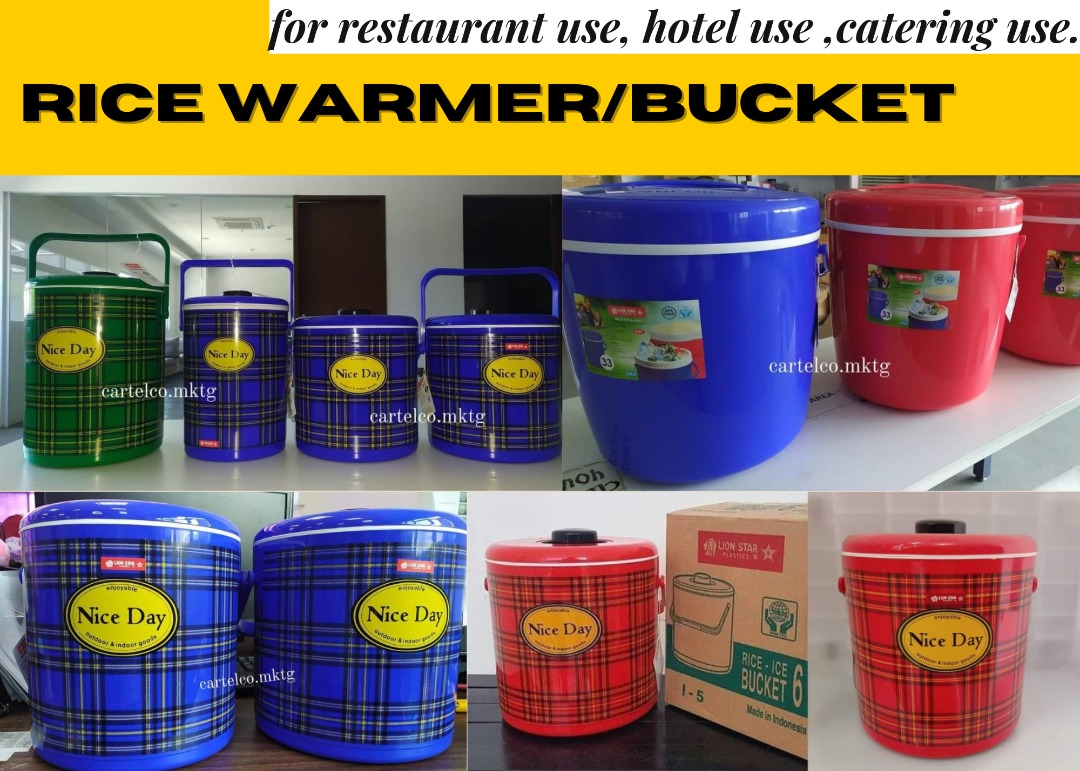 MANG INASAL RICE BUCKET, RICE WARMER BUCKET PLASTIC, Furniture & Home ...