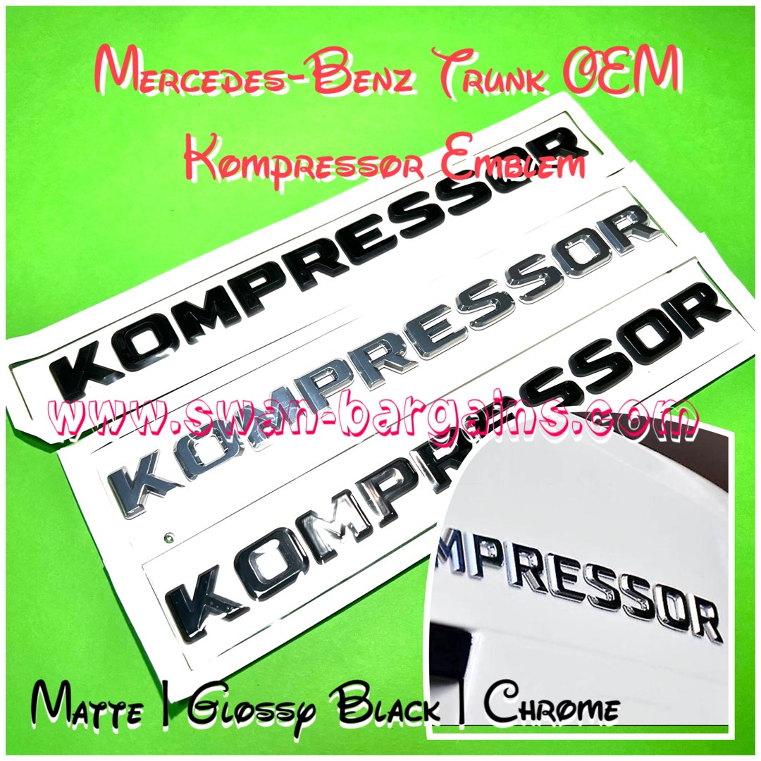 Mercedes Benz Trunk OEM Quality Kompressor Lettering Emblem Rear Boot ...