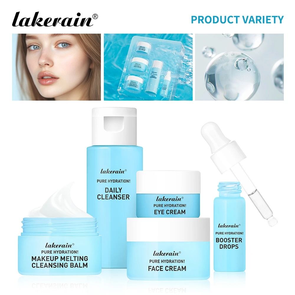 Mini Skincare Set Cream Serum Facial Cleanser Eye Cream Moisturizing ...
