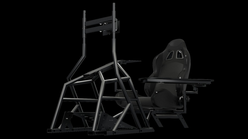 Obutto r3volution Racing Simulator Cockpit + Triple Mount + Tabletops ...