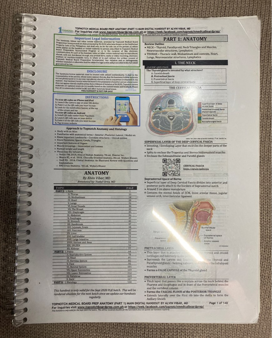 PLE Medical Reviewer - Anatomy coil binded, Hobbies & Toys, Books ...