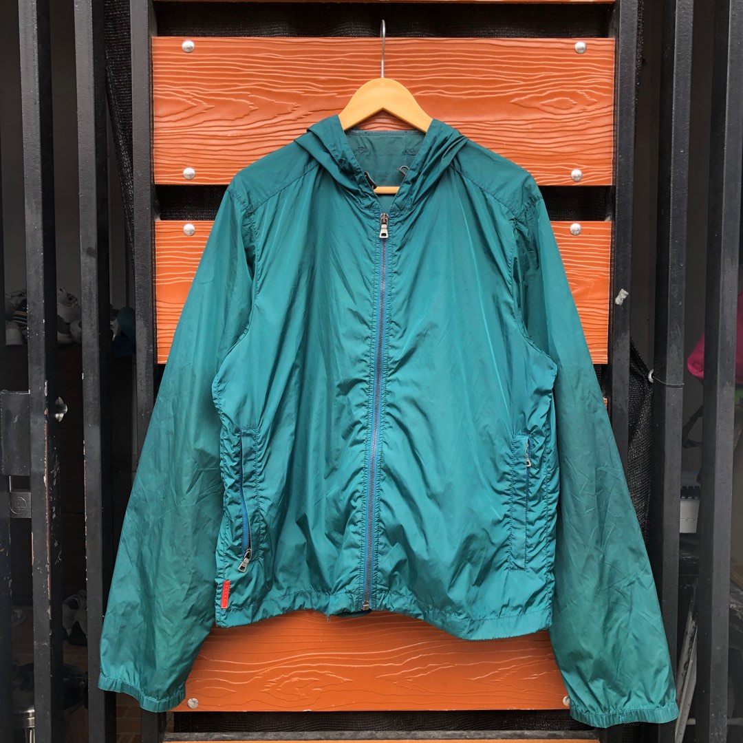 Prada linea rossa nylon jacket, Luxury, Apparel on Carousell