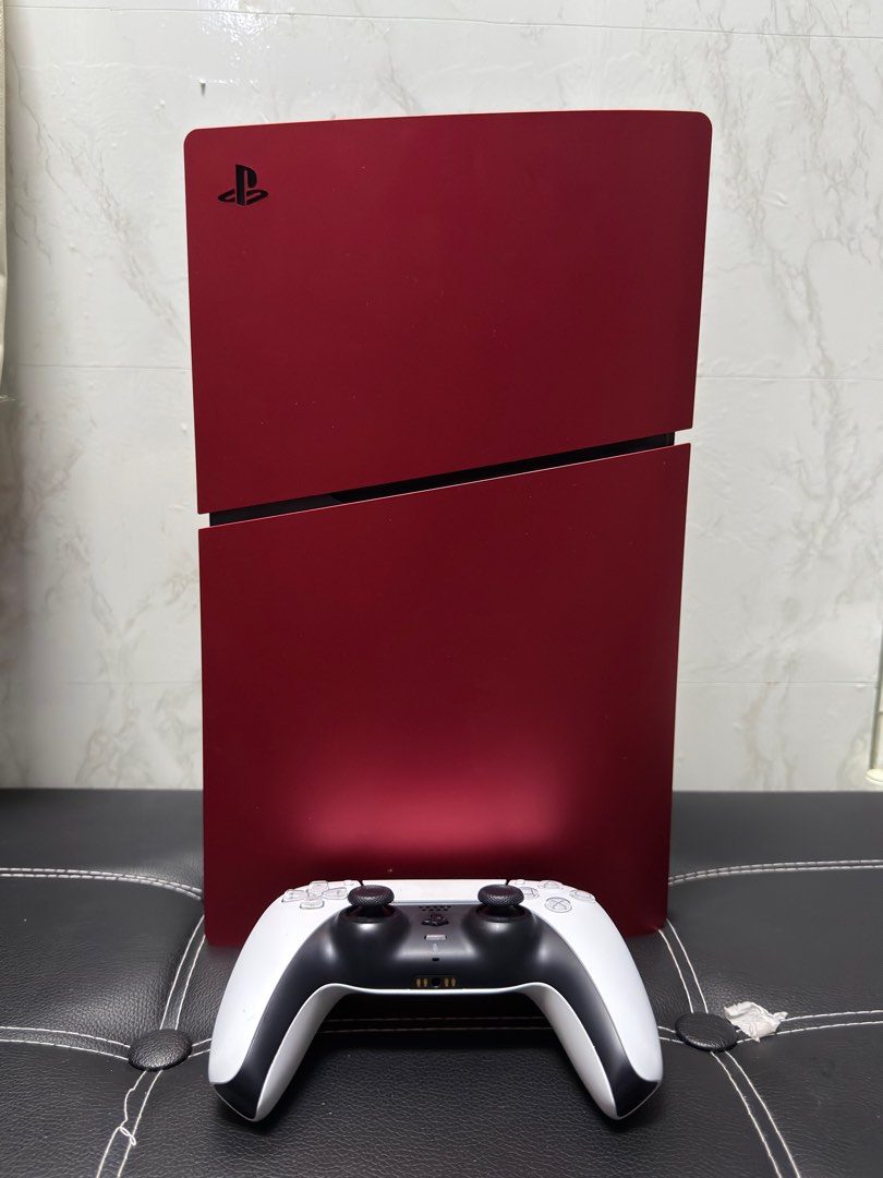 PS5 Custom Red Console with Controller, Video Gaming, Video Game ...