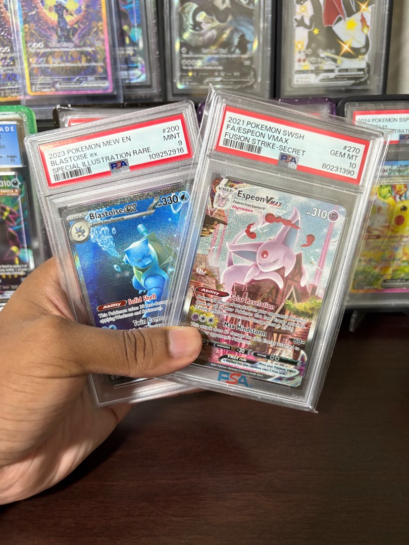 Psa 10 Espeon vmax as fusion strike Blastoise sir 15- pokemon card not ...