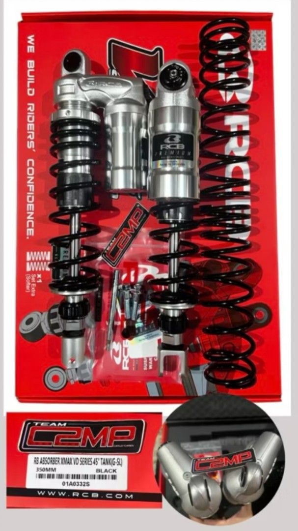 RCB Dual Shock Absorber VD Series 350mm, Motorcycles, Motorcycle ...