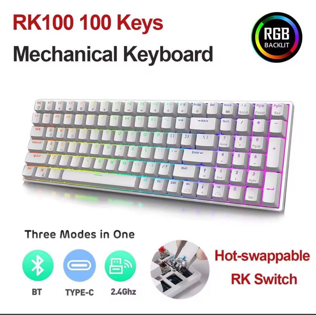 Royal Kludge RK100 (100 keys), Computers & Tech, Parts & Accessories ...