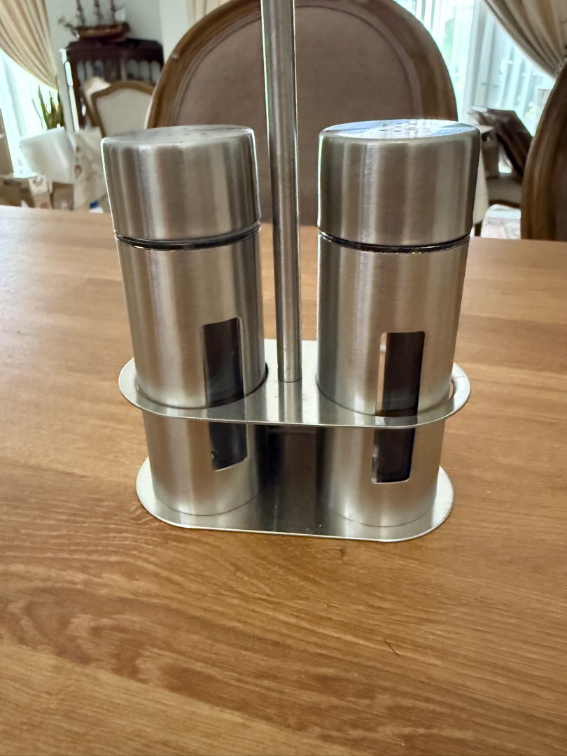 Salt & pepper shaker with caddy, Furniture & Home Living, Kitchenware ...