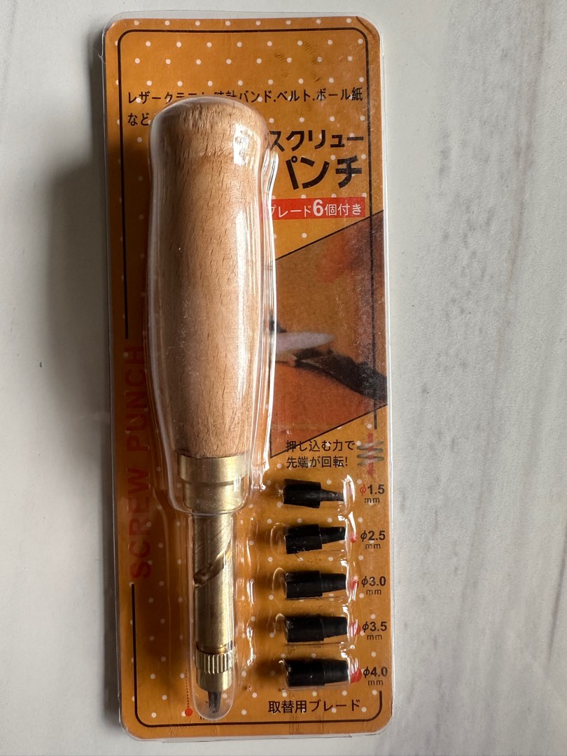 Screw Punch Leather Craft Tool 6 Tips, Hobbies & Toys, Stationery ...