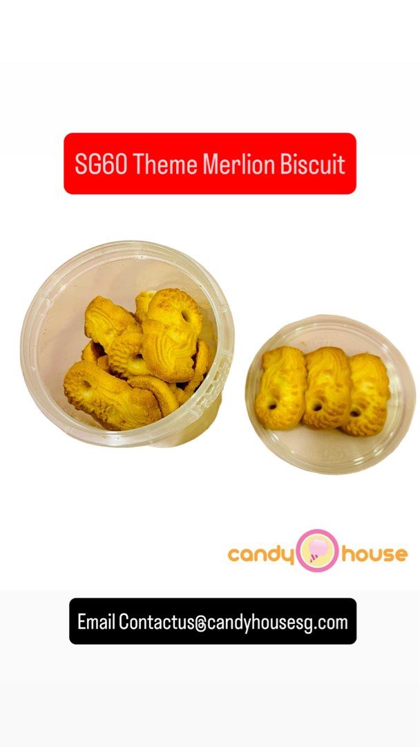 SG60 Theme Merlion Biscuit, Food & Drinks, Local Eats on Carousell