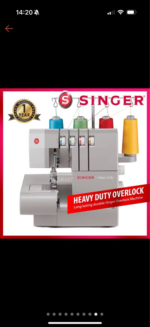 Singer 14HD854 Overlock Sewing machine HEAVY DUTY Household 2/3/4 ...