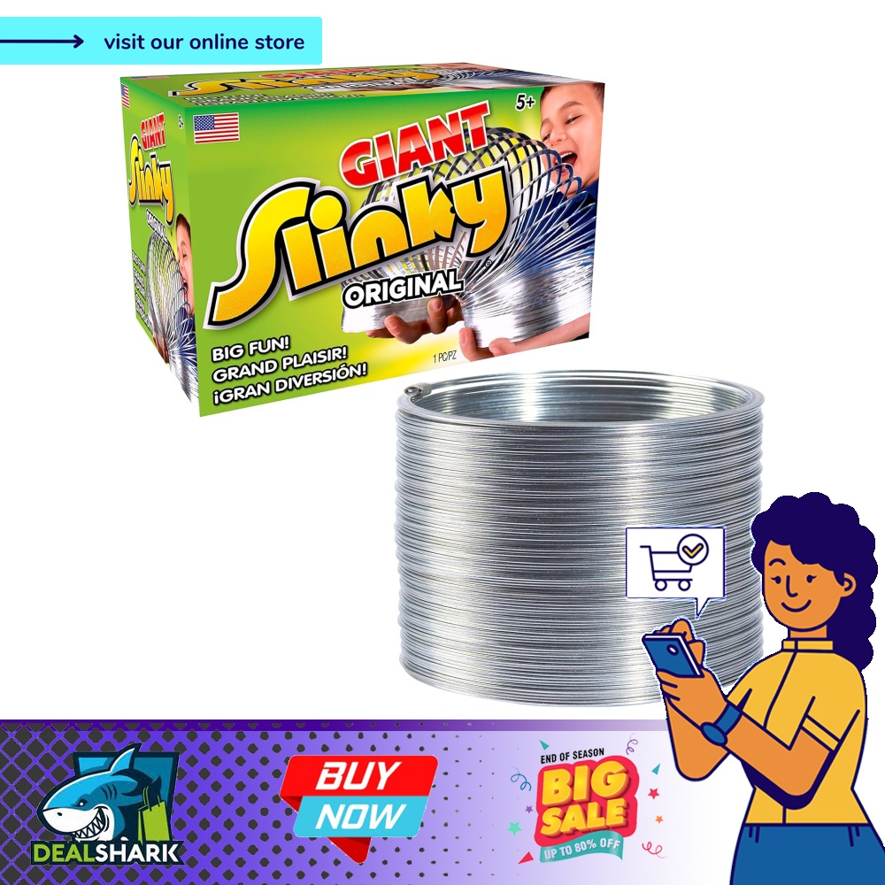 The Original Giant Slinky Walking Spring Toy, Metal Slinky, Toys for 3 ...