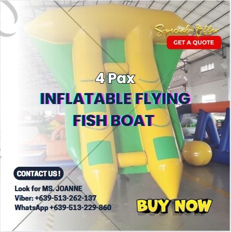 Water Games Flying Fish Inflatable Boat Good for 4 Pax, Everything Else ...