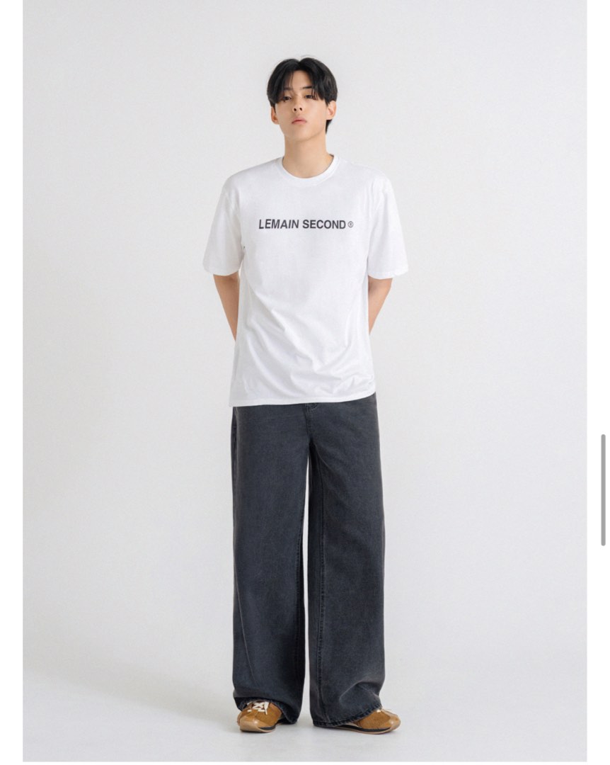 Bought in Korea ! Wide leg jeans. LEMAIN SECOND, Men's Fashion, Bottoms, Jeans on Carousell