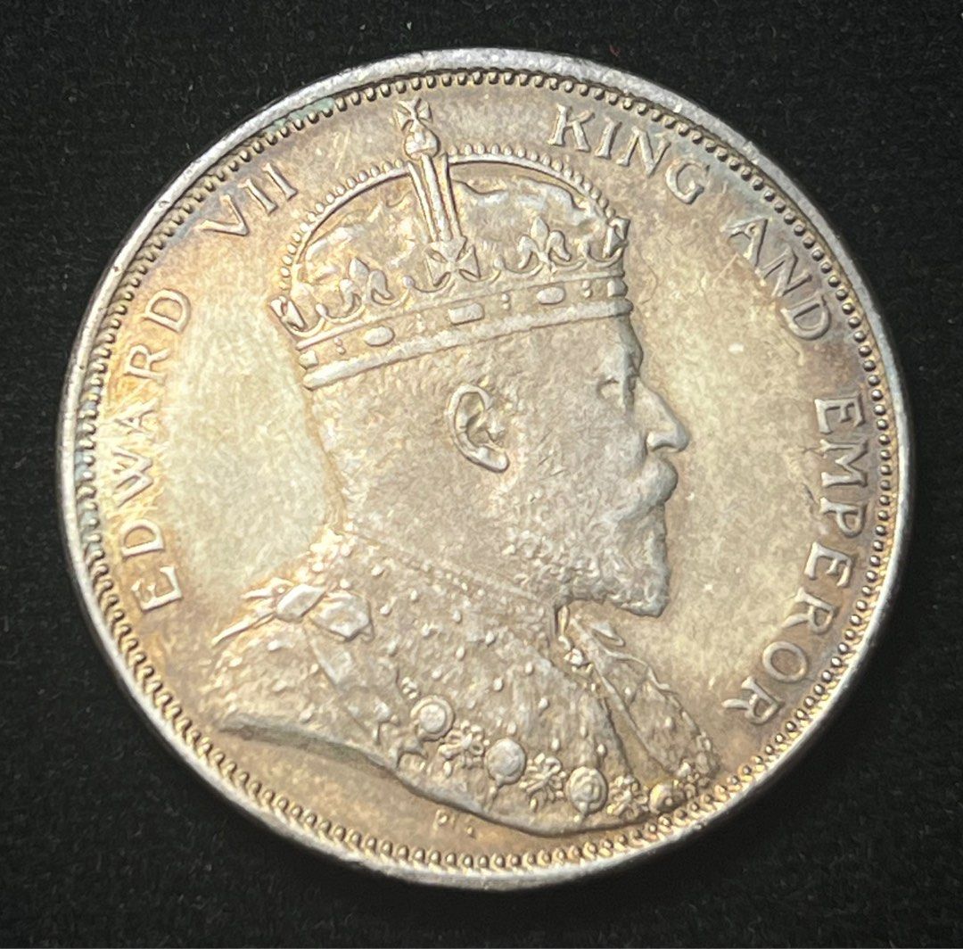 1904 Olden British Straits Settlements King Edward VII Trade $1-Dollar Silver Coin. used ...