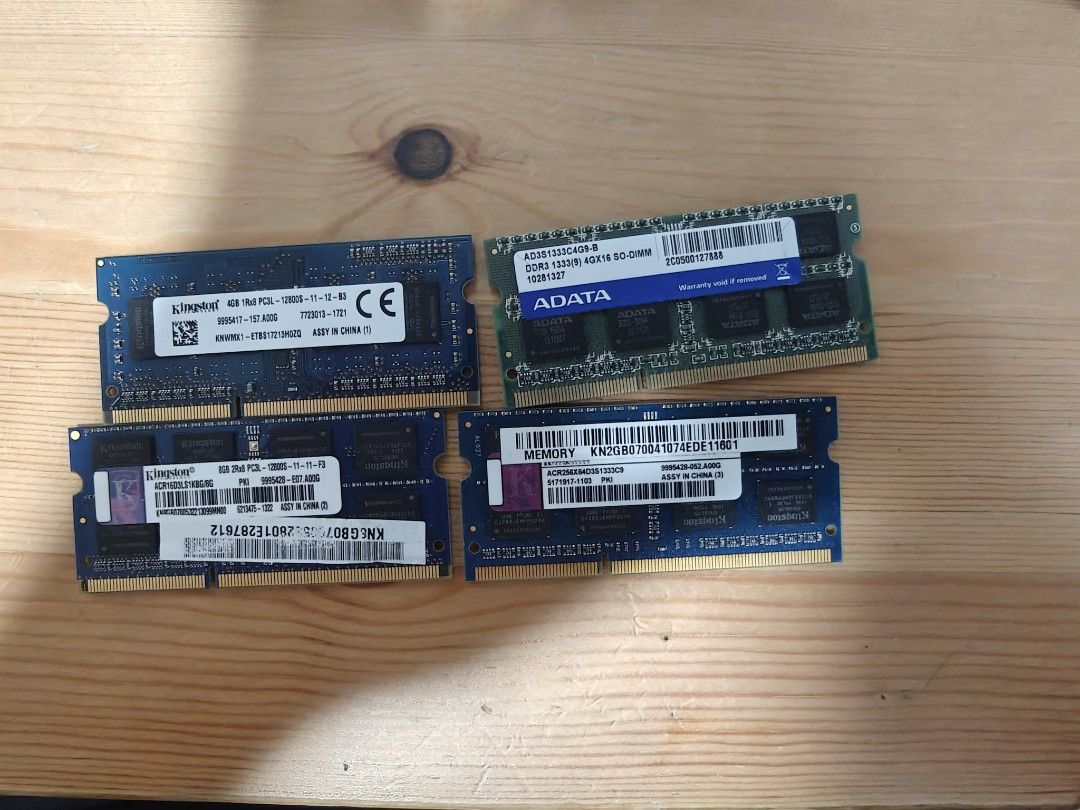 4x Assorted SODIMM DDR3L RAM, Computers & Tech, Parts & Accessories ...