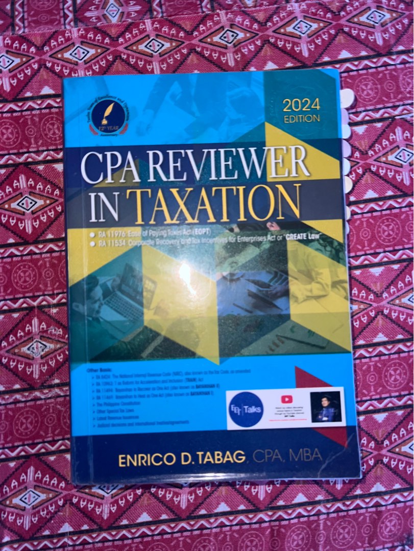 ACCOUNTING BOOK: CPA TAX REVIEWER TABAG 2024, Hobbies & Toys, Books ...