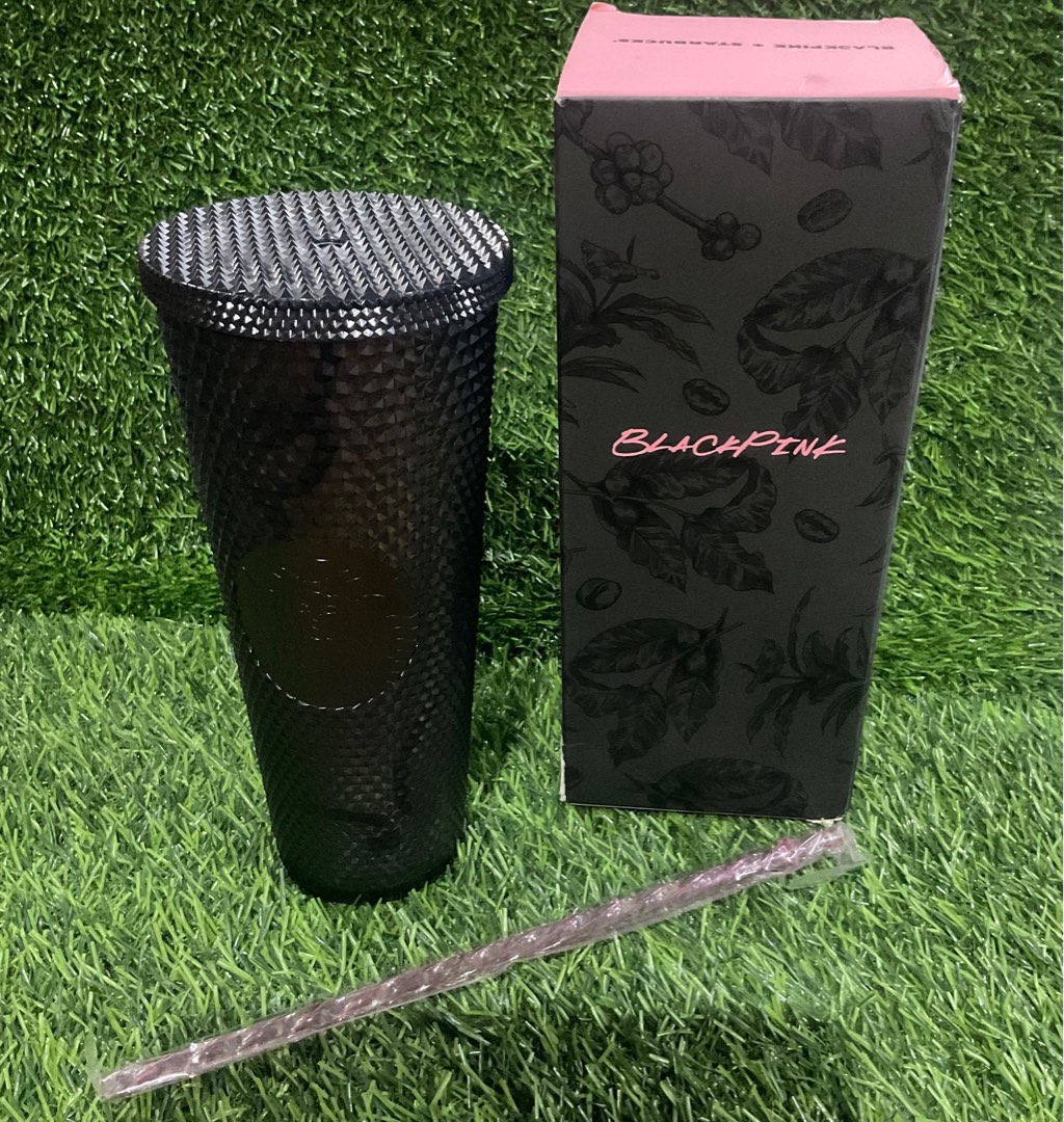 Black Pink Starbucks 2023 China Collaboration Black Stud Cold Tumbler Pink Straw 24oz 710ml with ...