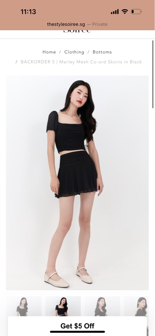 BNWT TSS Marley Mesh Co-Ord Skorts In Black, Women's Fashion, Bottoms ...