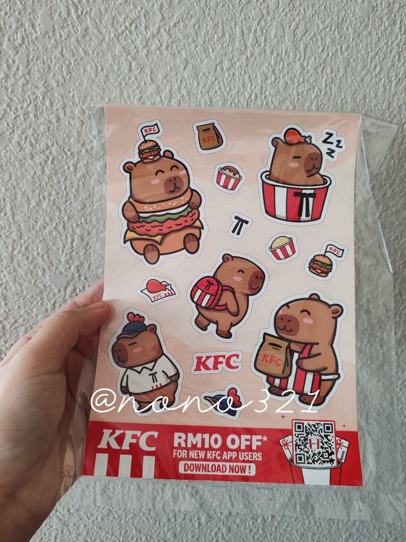 Capybara X KFC Sticker, Hobbies & Toys, Collectibles & Memorabilia, Fan ...