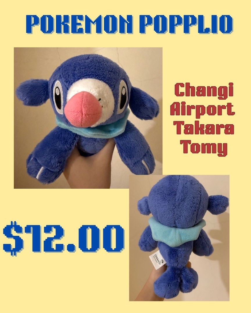 Changi Airport Pokemon Popplio Plush Toy - Takara Tomy, Hobbies & Toys, Toys & Games on Carousell