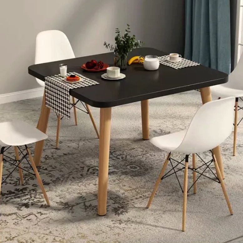 Black Dining Table | Square Dining Table | Family Dining Table | Four ...
