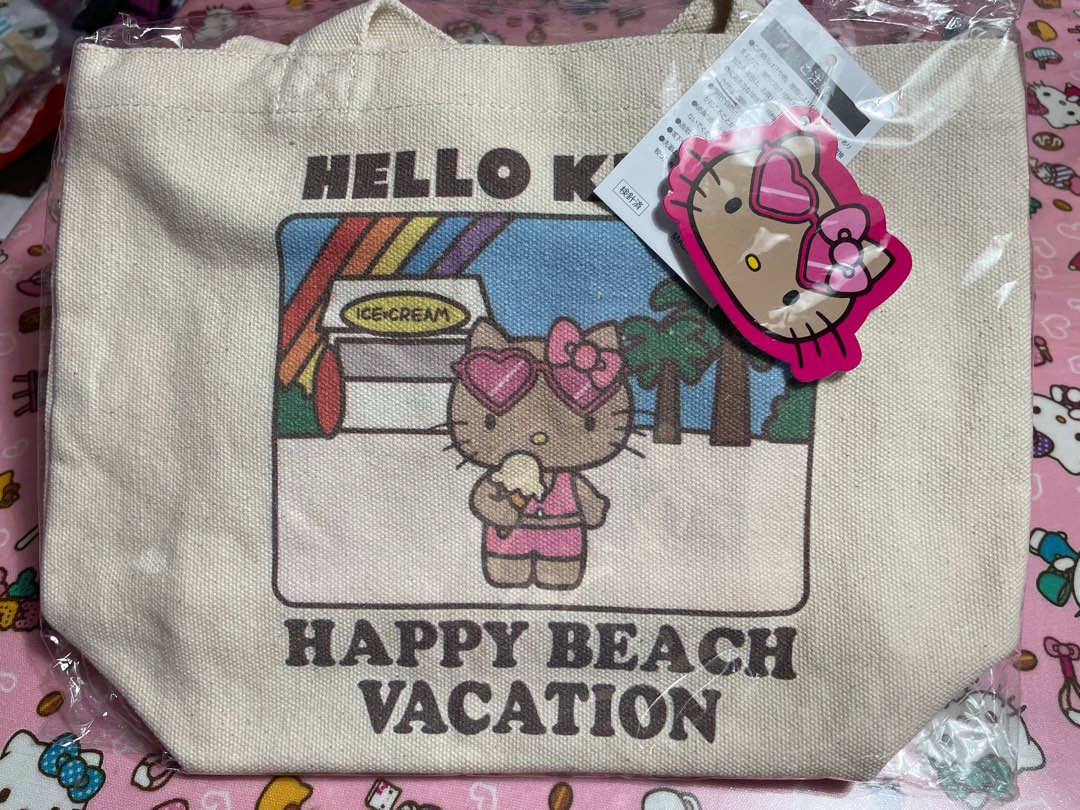 Hello Kitty Suntan Beach tote bag frm Okinawa Japan, Women's Fashion ...