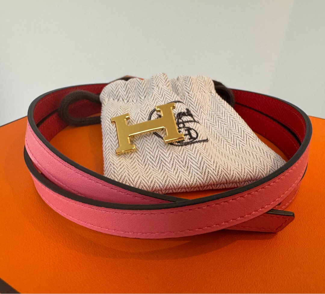 Hermes Mini H 5382 Gold Belt with reversible belt, Luxury, Accessories on Carousell