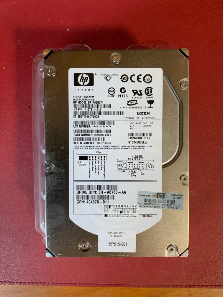 HP 146 GB Wide Ultra320 SCSI 15K HDD, Computers & Tech, Parts ...
