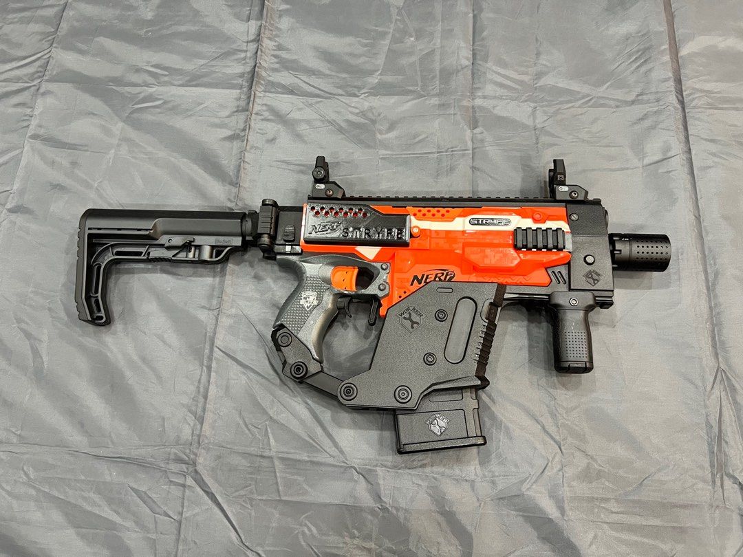 Modified Nerf Stryfe Blaster with Kriss Vector kit, Hobbies & Toys ...
