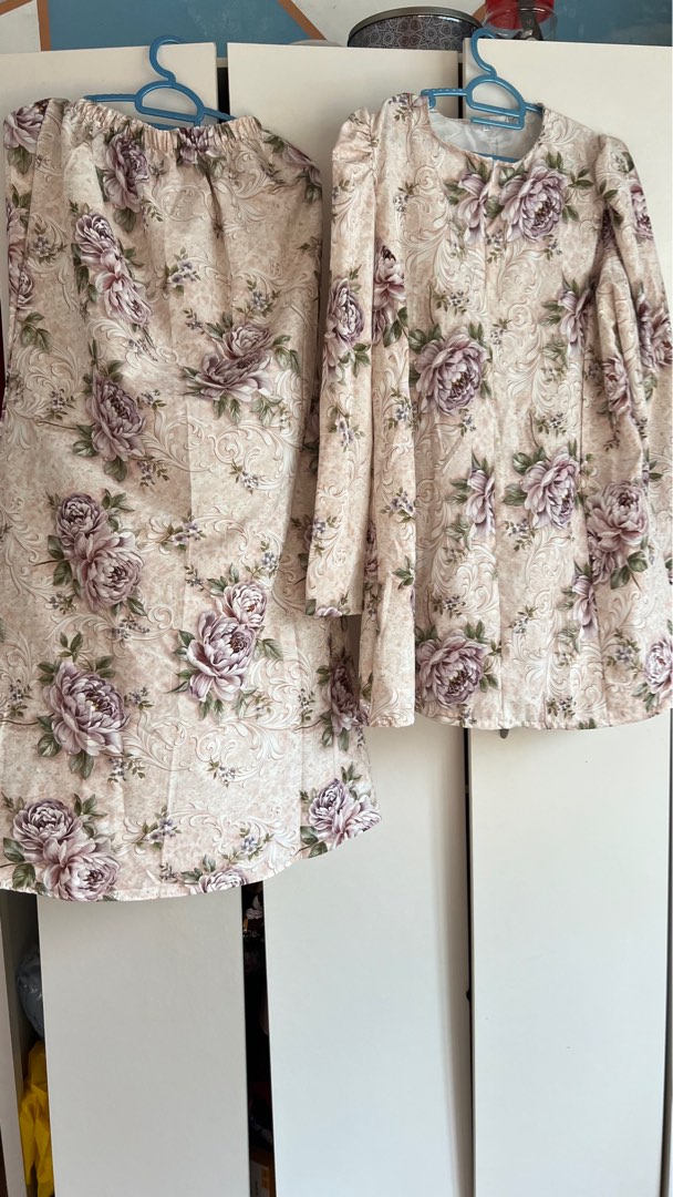 New Baju Kurung Pahang Bercorak, Women's Fashion, Muslimah Fashion ...