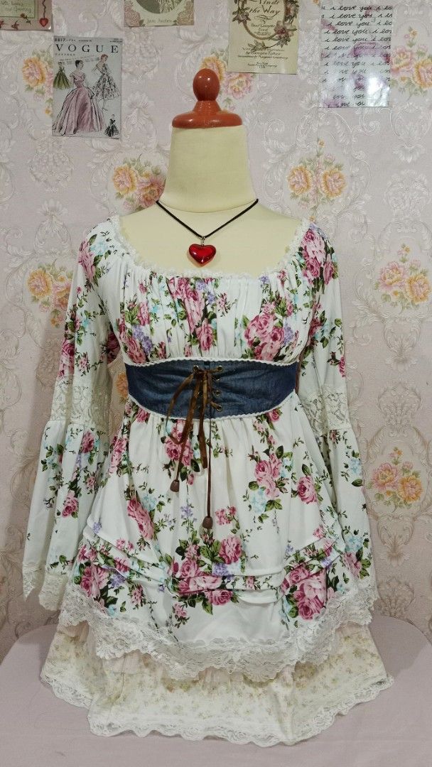 Off shoulder top floral Liz lisa Deary morikei dress coquette dollete fairycore cottagecore ...