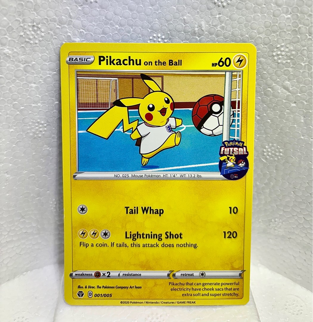 Pikachu On The Ball 001/005 Futsal Soccer Promo English Pokemon Card ...