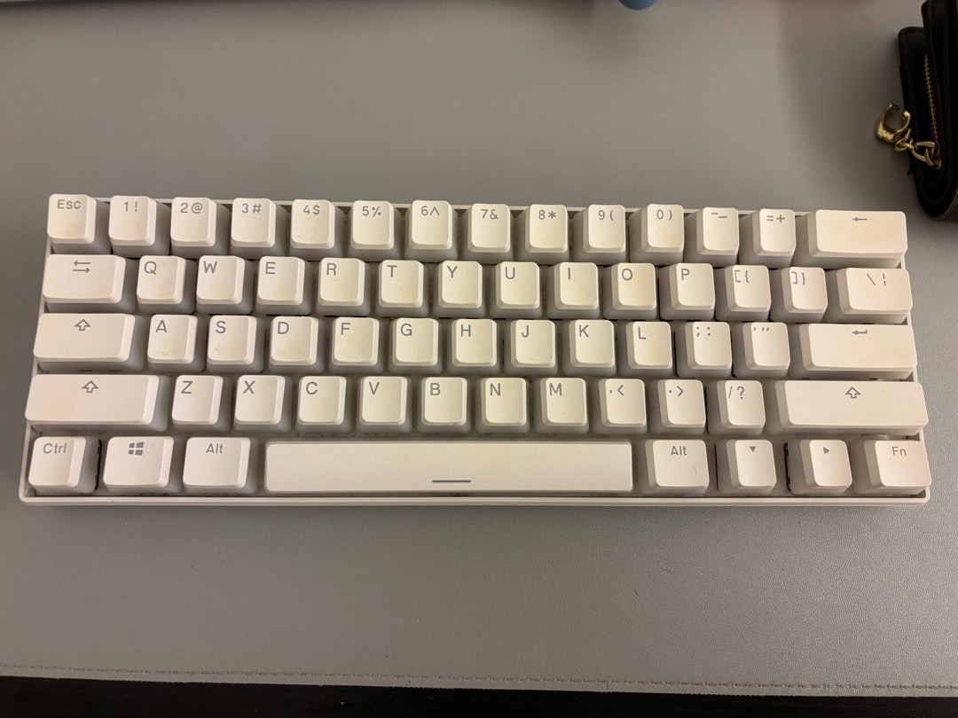royal kludge rk61 60% white mechanical keyboard with pudding keycaps ...