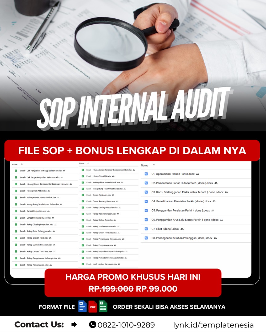 SOP Internal Audit S.O.P + Flow Chart + Pelaksanaan Kegiatan Instruksi ...