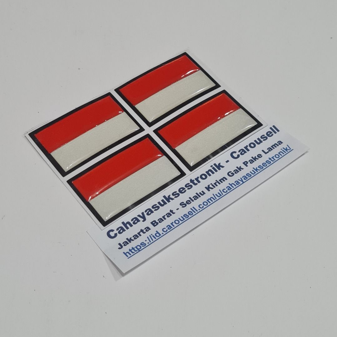 Sticker Timbul Lambang Bendera Merah Putih 4,5cm x 2,8cm Stiker Tangki ...