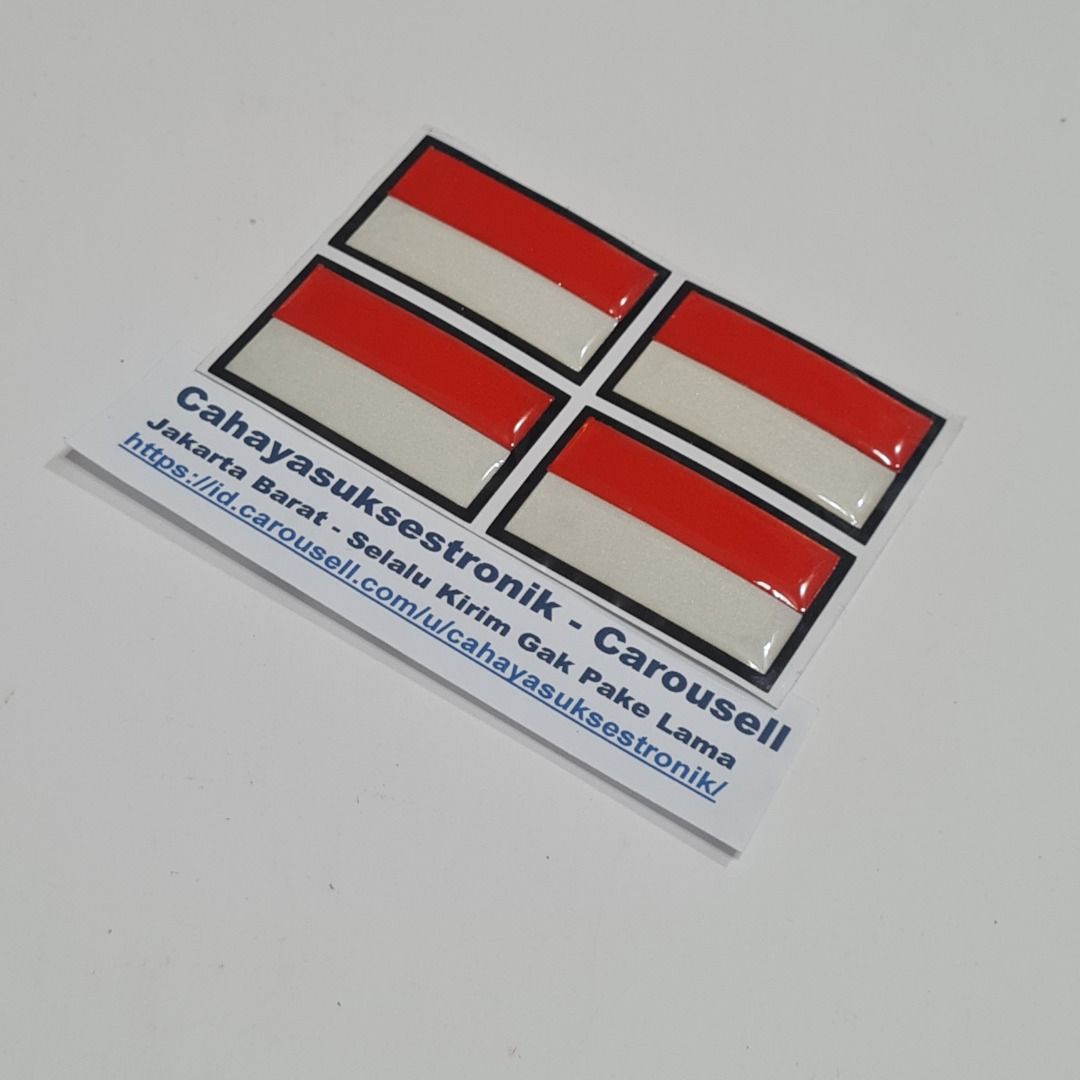 Sticker Timbul Lambang Bendera Merah Putih 4,5cm x 2,8cm Stiker Tangki ...