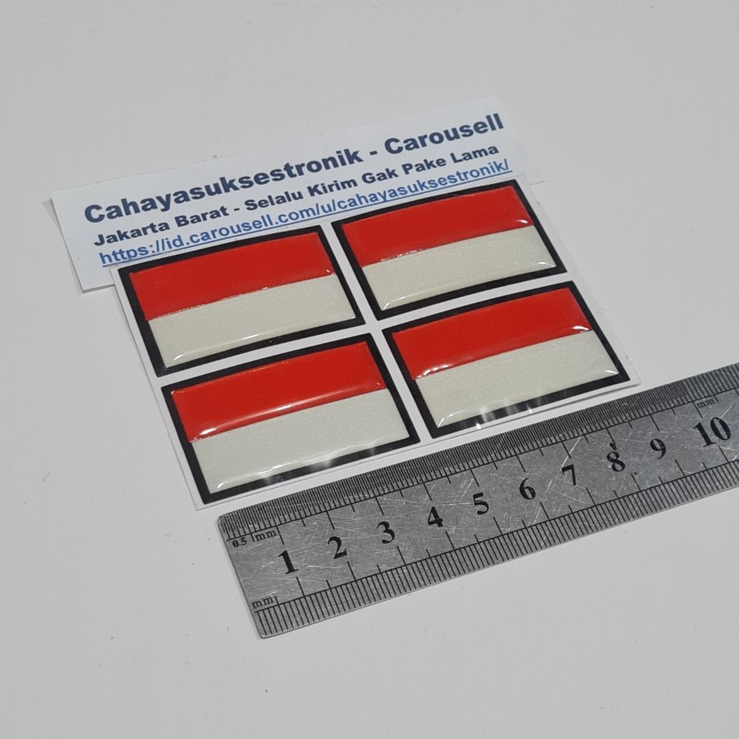 Sticker Timbul Lambang Bendera Merah Putih 4,5cm x 2,8cm Stiker Tangki ...