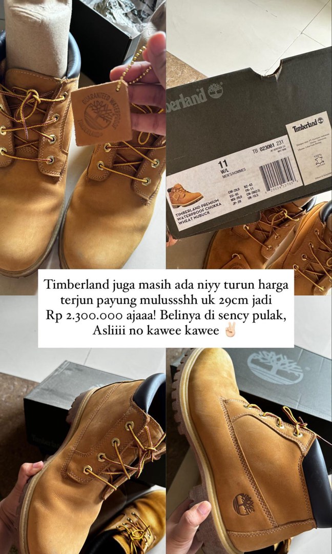 Timberland boots signature, Fesyen Pria, Sepatu , Sepatu Boot di Carousell