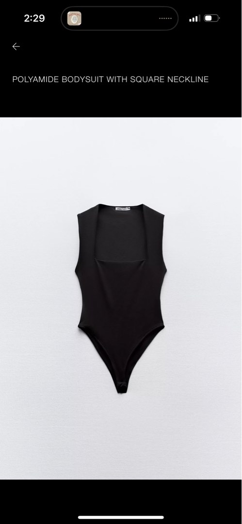 Zara square neck bodysuit, Women's Fashion, Tops, Blouses on Carousell