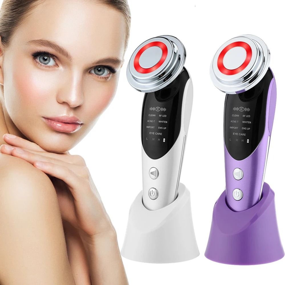 7 in 1 RF EMS Facial Massager Skin Care Tools Face Lift Multifunction Firm Device Skin ...