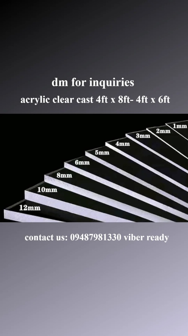Acrylic clear cast 4ft x 8ft, Commercial & Industrial, Construction ...